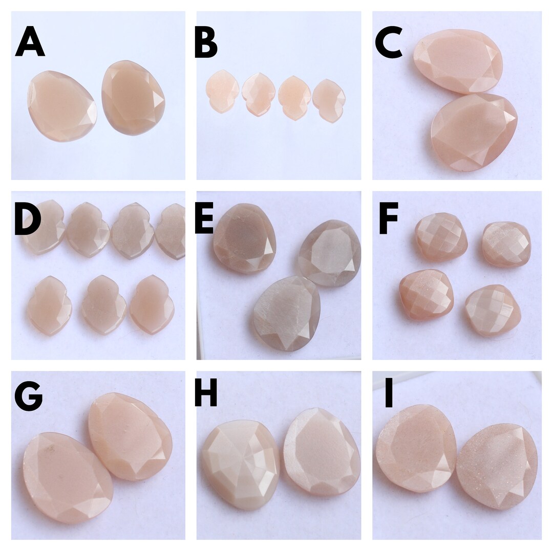 PEACH & COFFEE MOONSTONE Rose Cut , Rose Cut Gemstone Rose Cut Cabochon ...
