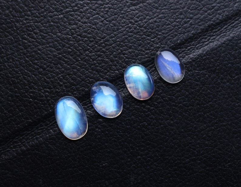 AAAA++ Natural Moonstone Rainbow Oval Shape Cabochon, Rainbow Loose ...