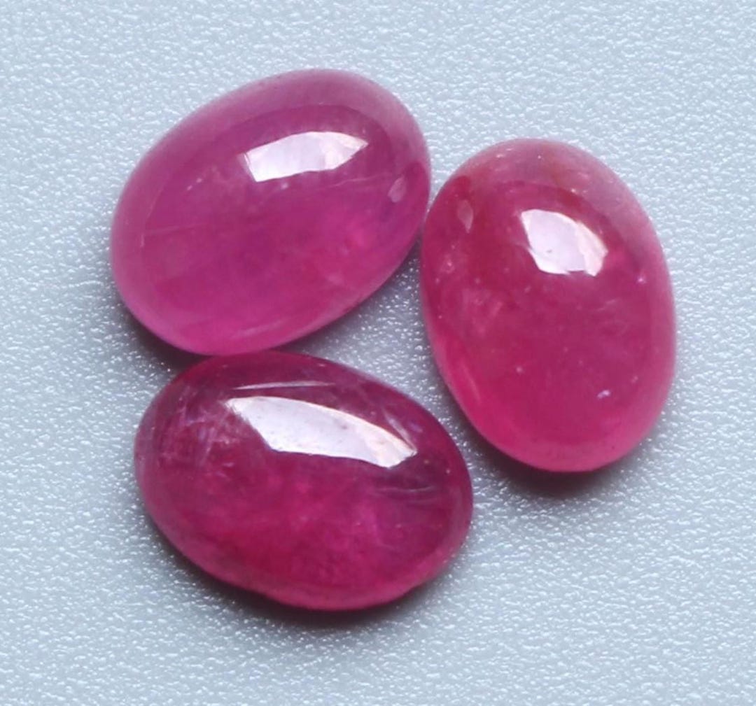 Ruby Gemstone, Natural Untreated Red Ruby Smooth Polished Oval Cabochon ...