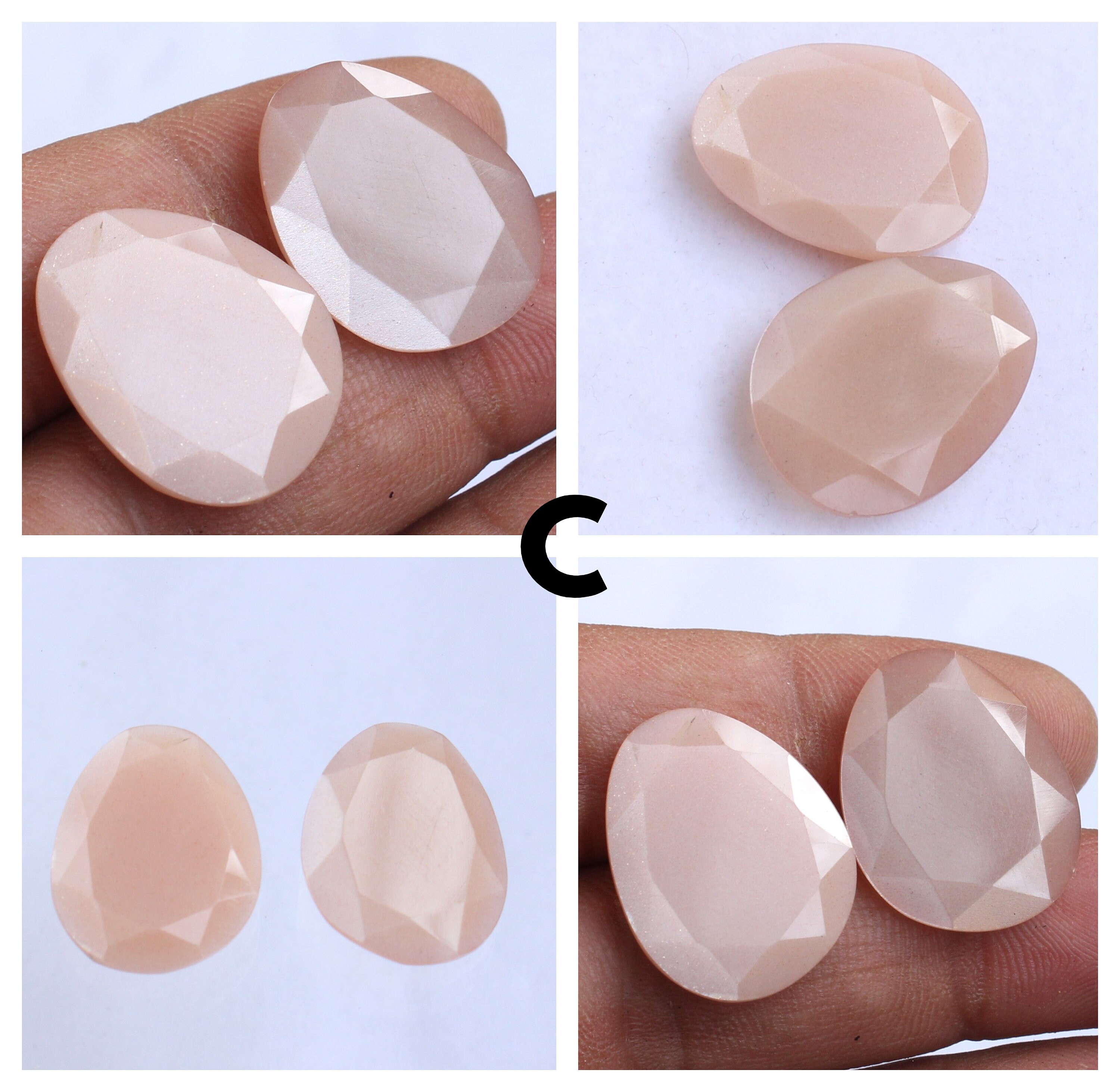PEACH & COFFEE MOONSTONE Rose Cut Rose Cut Gemstone Rose Cut - Etsy