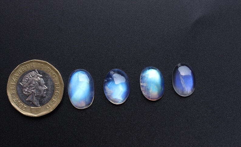 AAAA++ Natural Moonstone Rainbow Oval Shape Cabochon, Rainbow Loose ...