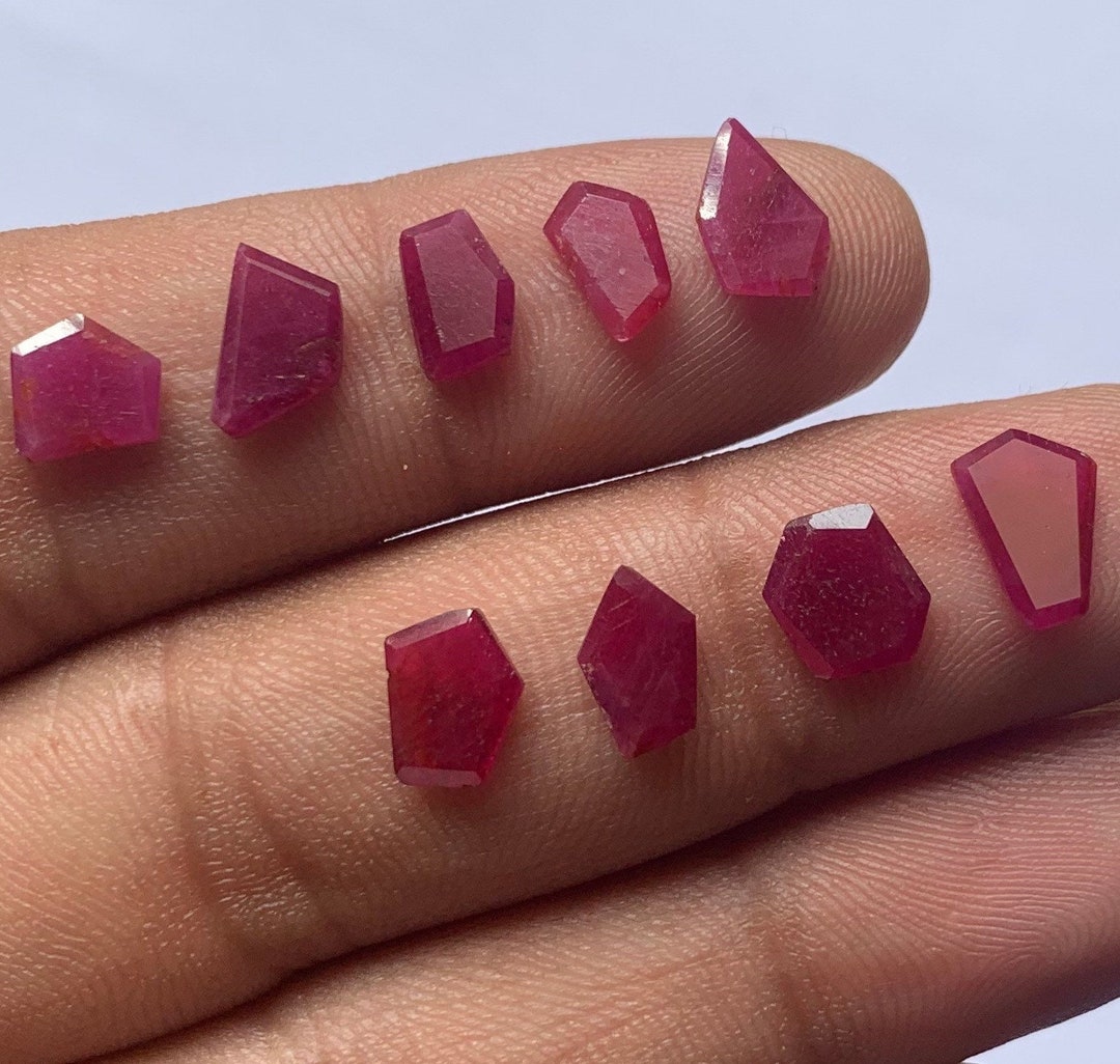NATURAL RUBY FREE Form Polki, Ruby Step Cut Polki, Step Cut Ruby, Ruby ...