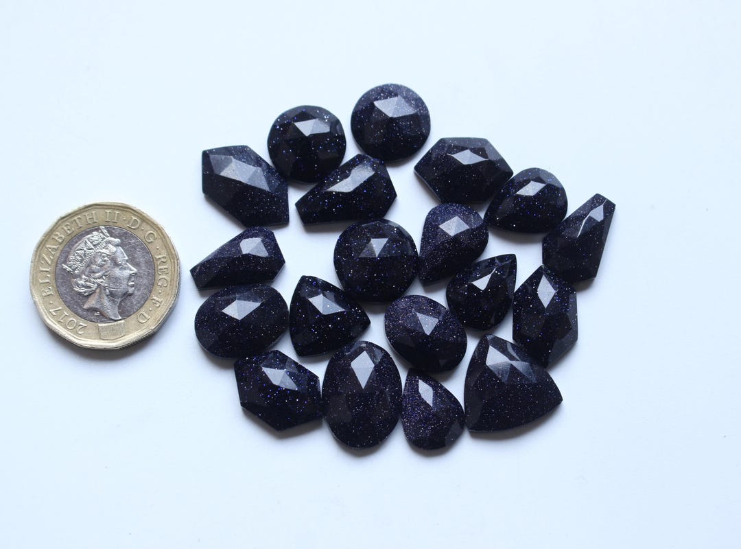 Rose Cut Gemstone Blue Sandstone Rose Cut Faceted Mix Slice Cabochon ...