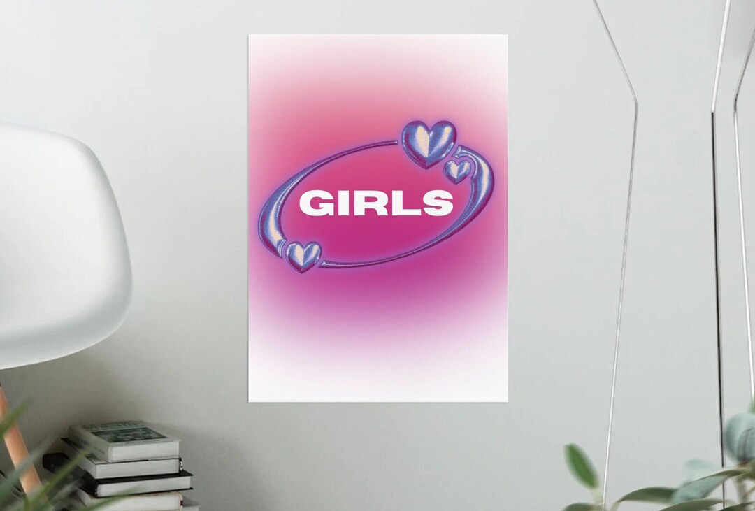 Girls Poster Aura Y2k Cyber2000s Pink Girls Bedroom Trendy Gen Z Ice ...