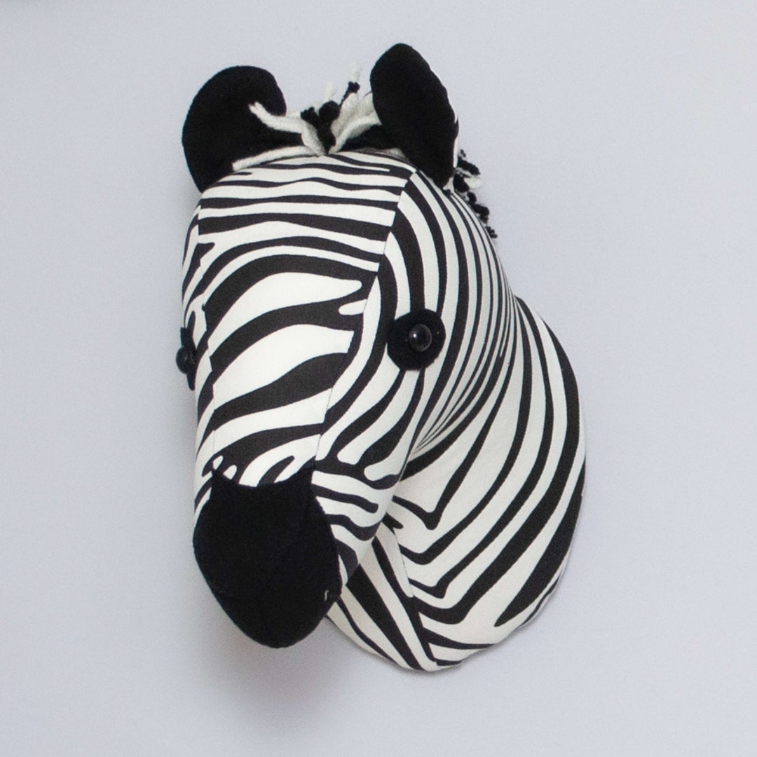 Zebra Head Wall Mount | Large 3D Nursery Decoration | Boys Room Stuffed ...