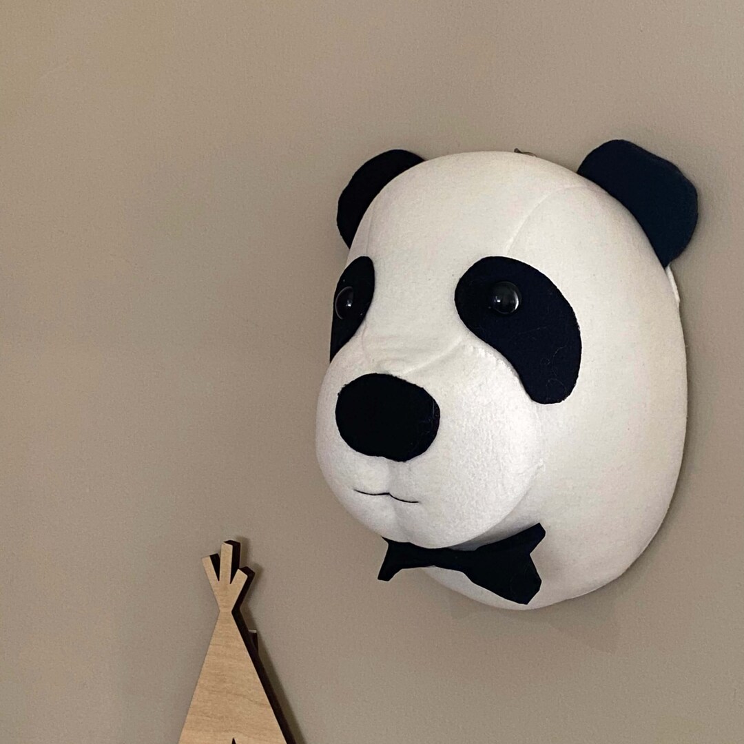 Panda 3D Head Wall Mount & Nursery Decor for Kids | Animal Hanging ...