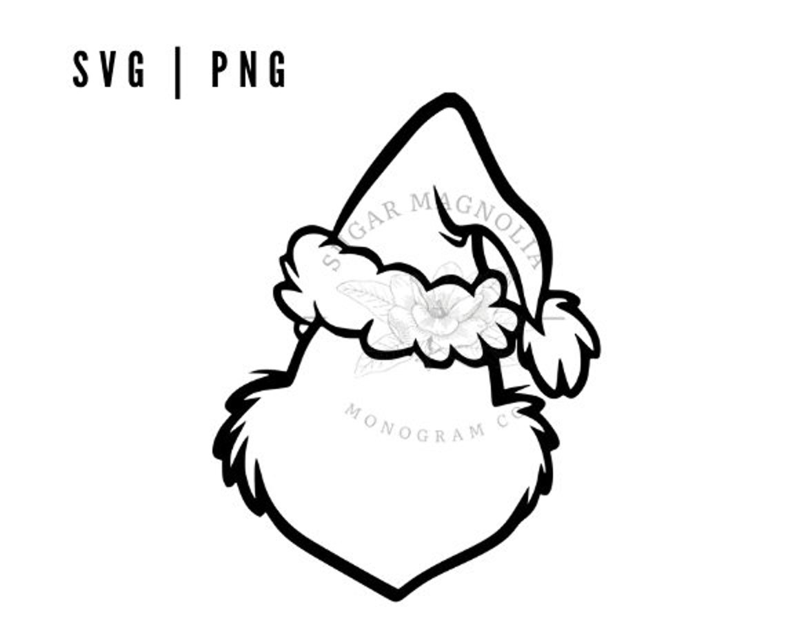 Grinch Face Outline SVG/PNG Grinch SVG the Grinch Grinch | Etsy