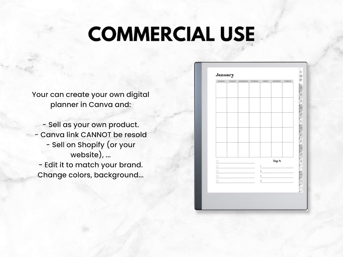 Remarkable 2 Digital Planner Template, Remarkable Canva Template ...