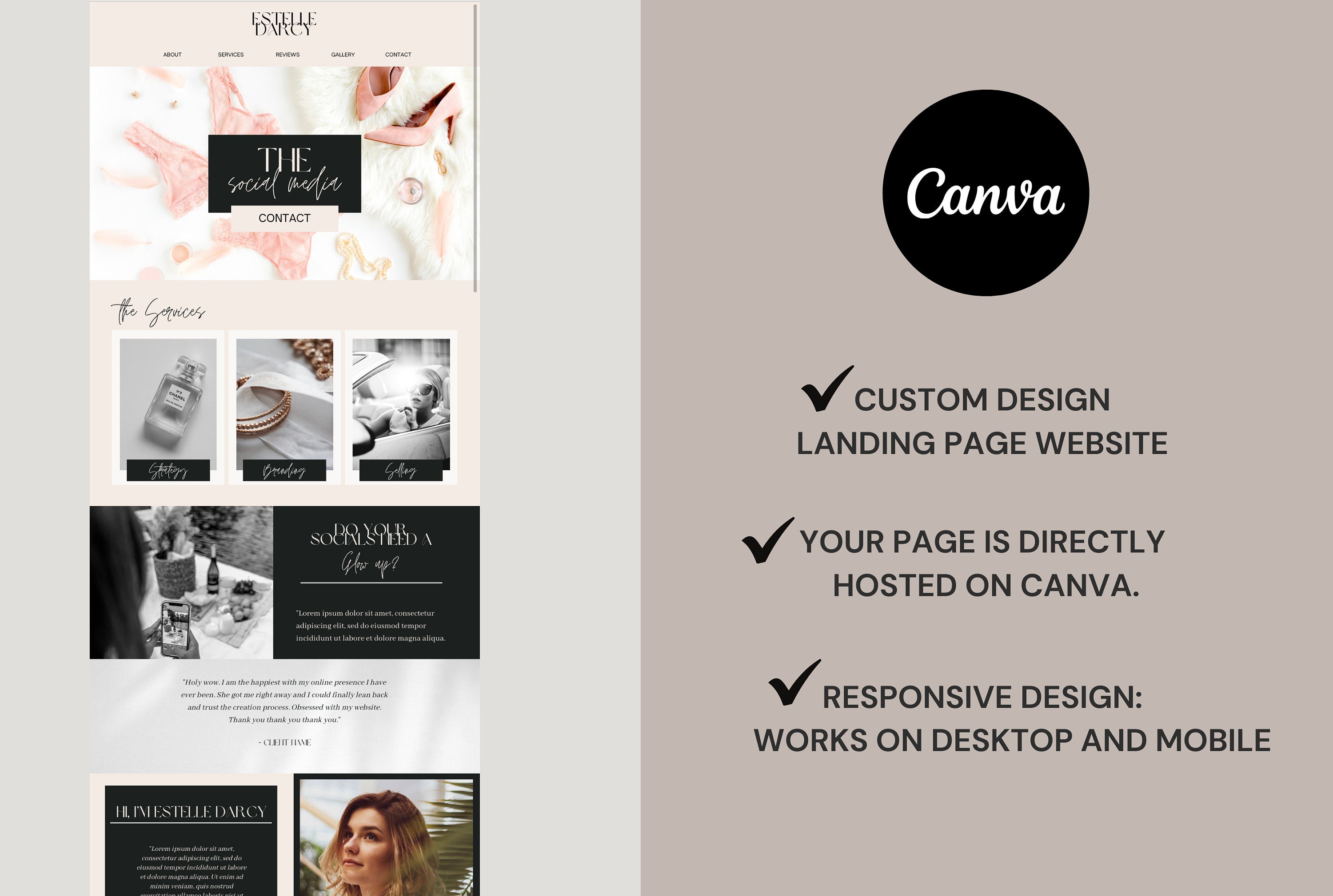 CANVA Website Template Website Template Website Design Social Media ...