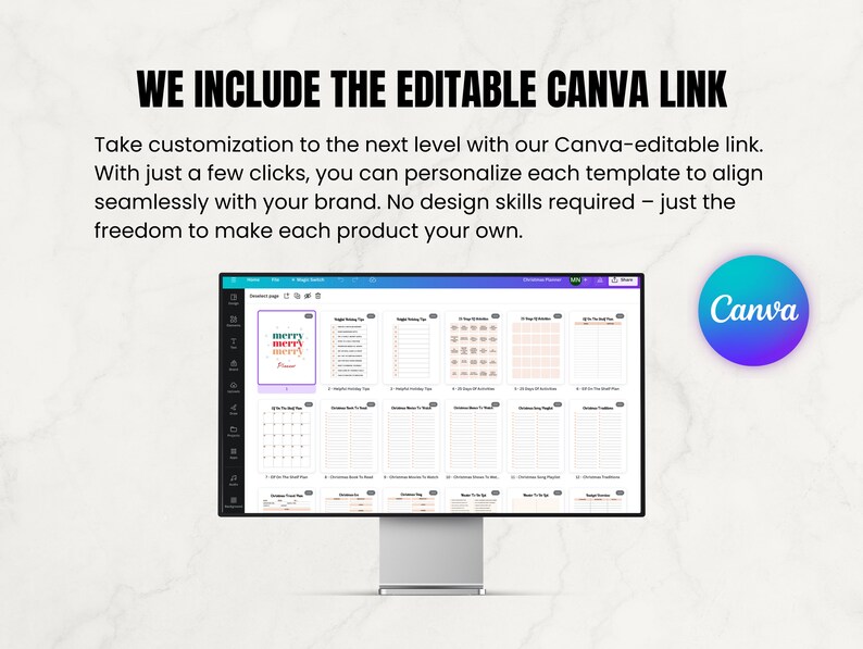 Christmas Planner Printable Canva Template With PLR License, Private ...