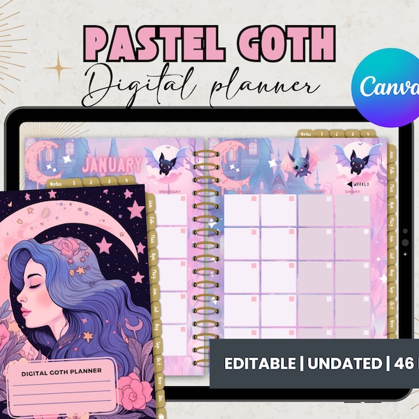 Goth Planner Template - Etsy
