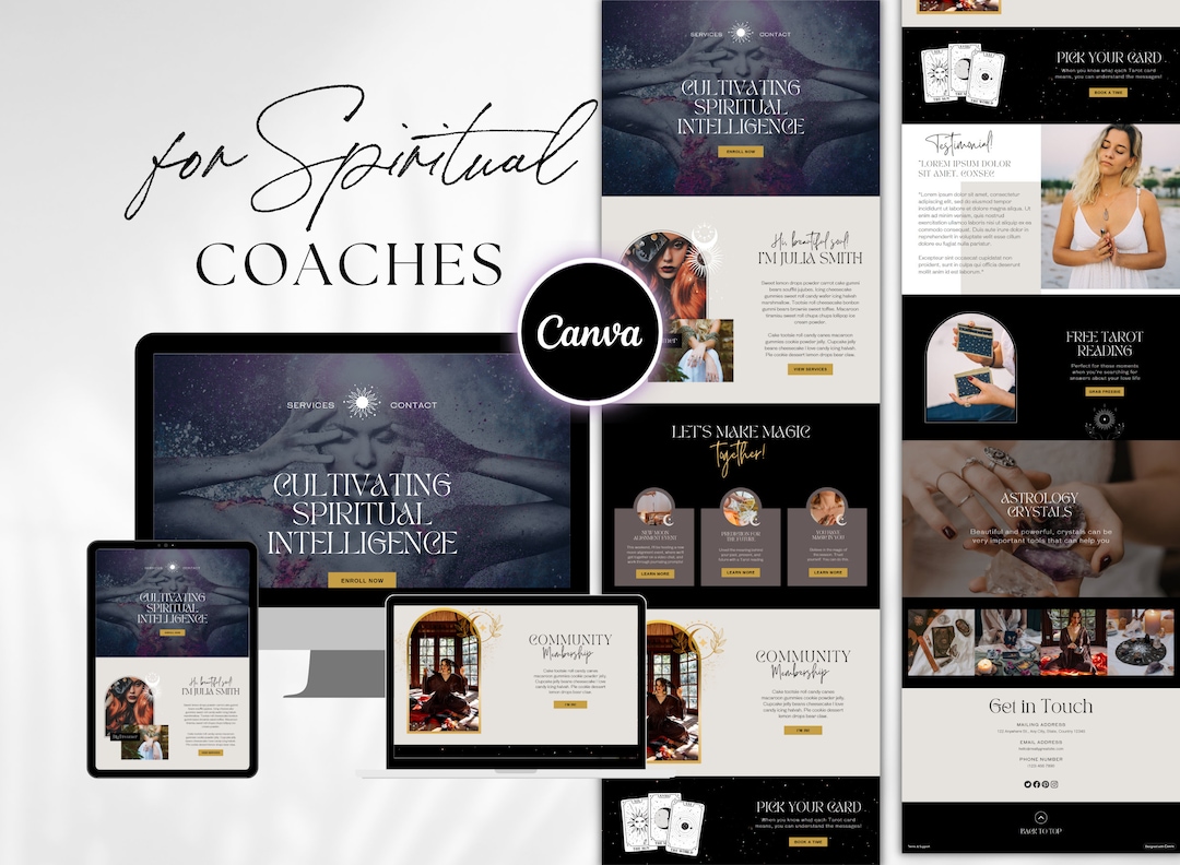 Plr Spiritual Canva Website Template, Mystical Landing Page Template ...
