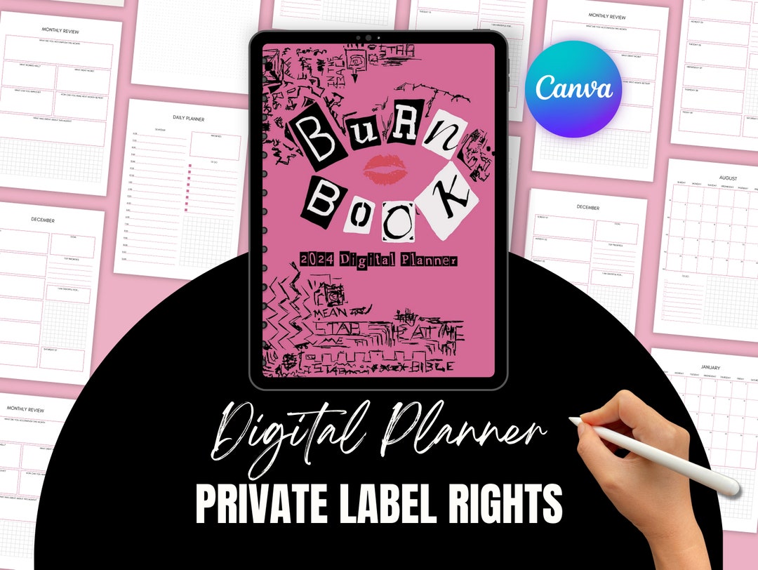 Mean Girls Burn Book Digital Planner 2024, Canva Editable Template ...
