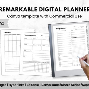 Remarkable 2 Digital Planner Template, Remarkable Canva Template ...
