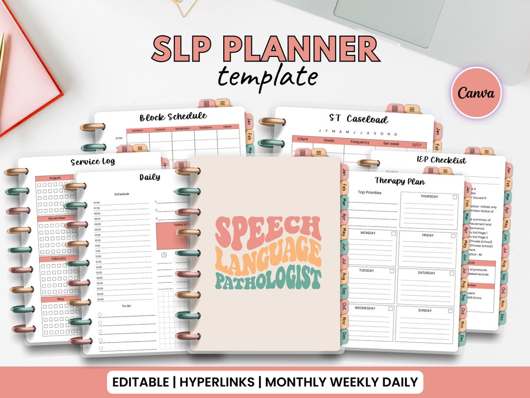 Speech Therapy Planner 2024, Speech Canva Planner Template, IEP Planner ...