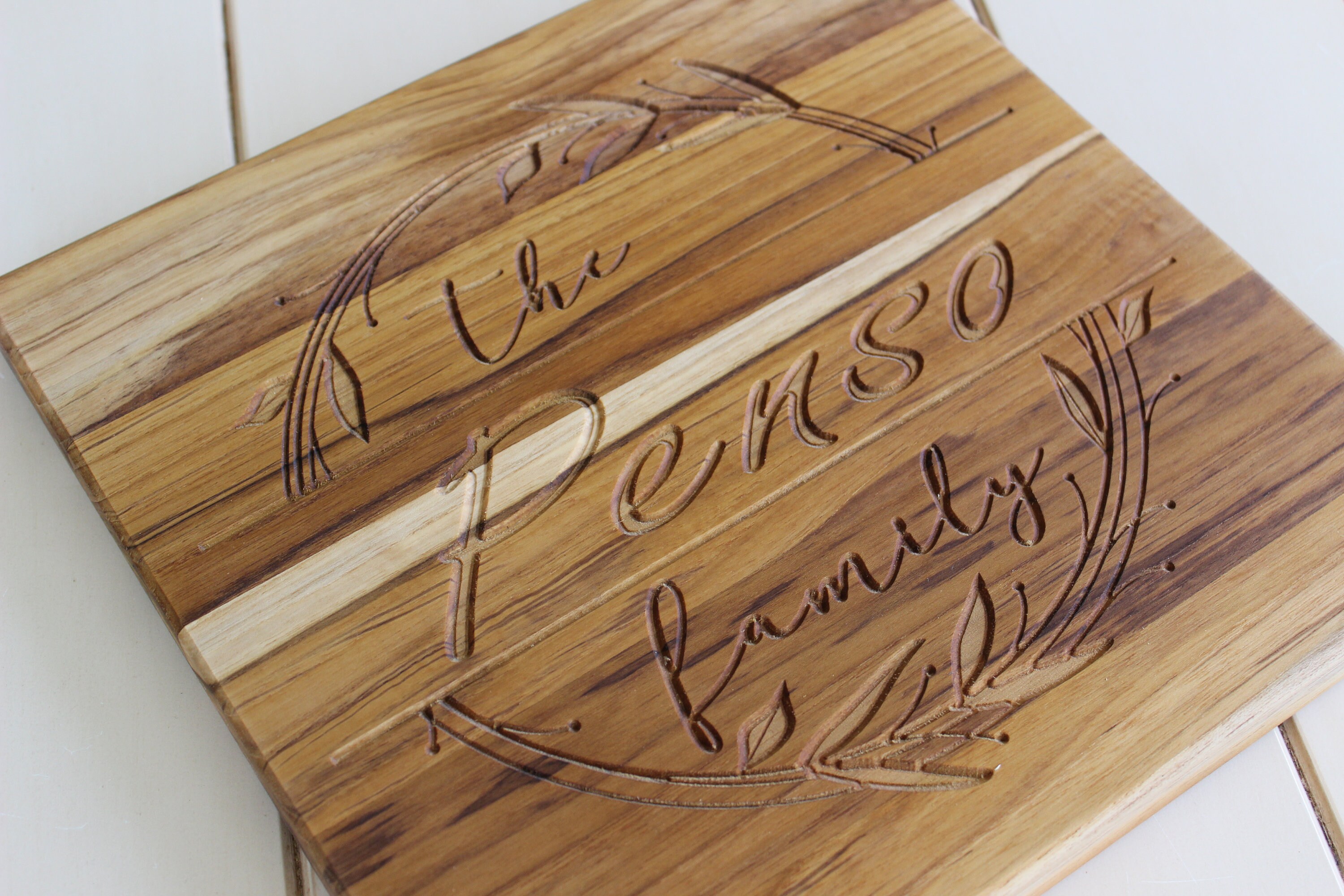 Custom Teak Butcher Block Cutting Board | Etsy