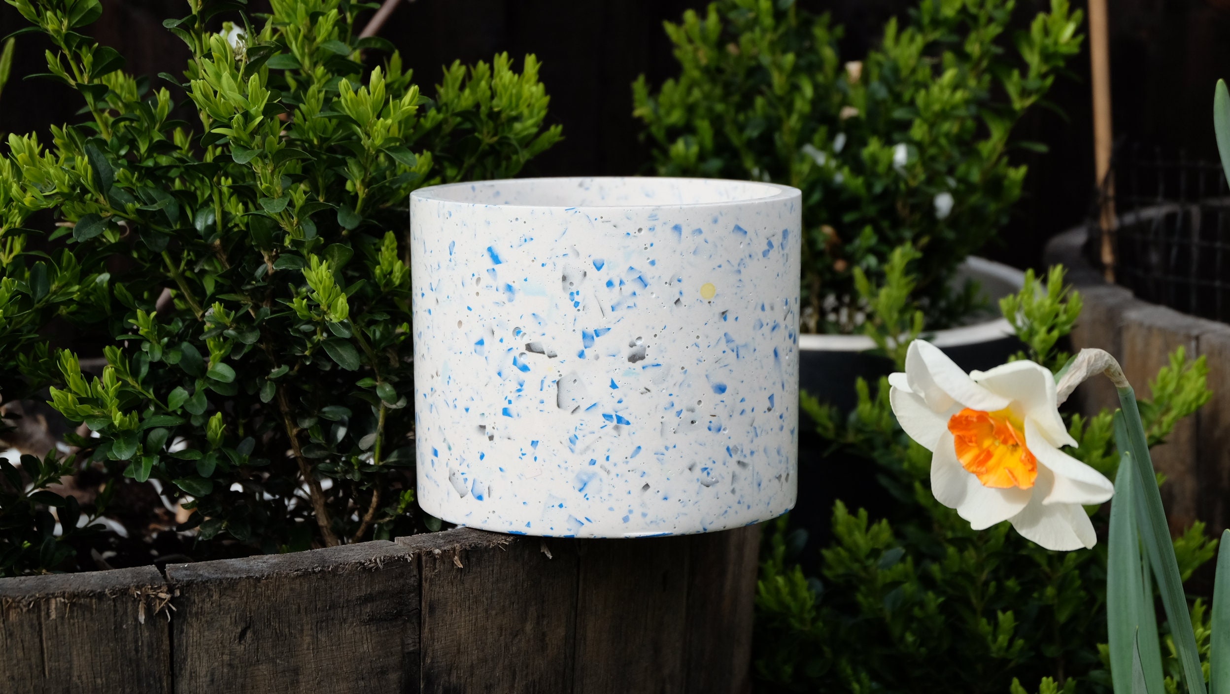 15cm/6in Large Round Terrazzo Jesmonite Pot Storage Pot Pot Cover ...