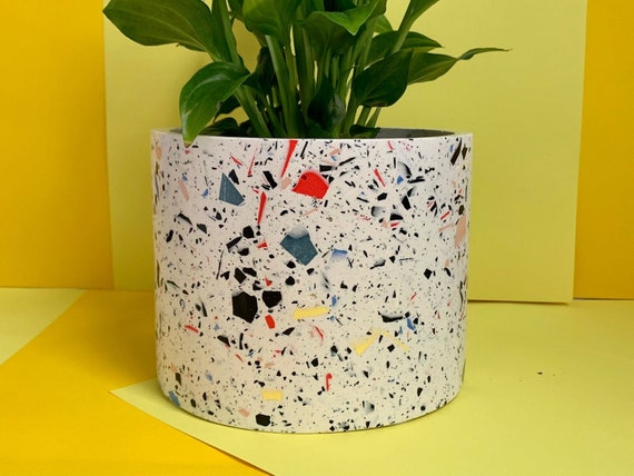 15cm/6in Large Round Terrazzo Jesmonite Pot Storage Pot Pot Cover ...