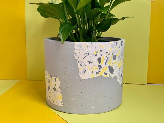 15cm/6in Large Round Terrazzo Jesmonite Pot Storage Pot Pot Cover ...