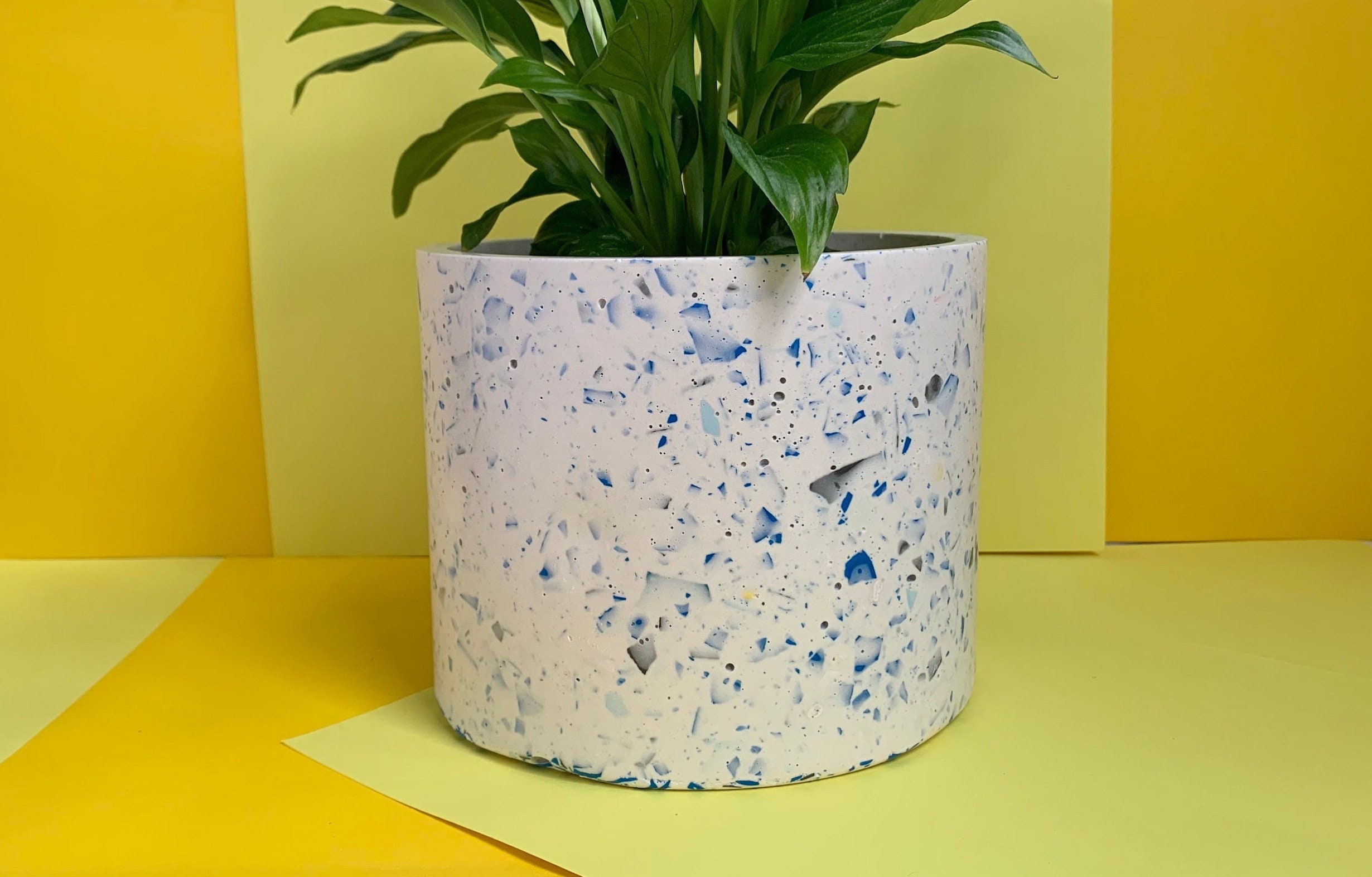 15cm/6in Large Round Terrazzo Jesmonite Pot Storage Pot Pot Cover ...