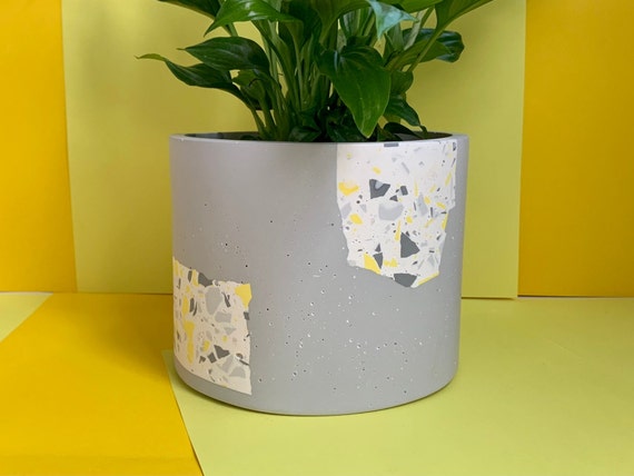 15cm/6in Large Round Terrazzo Jesmonite Pot Storage Pot Pot Cover ...