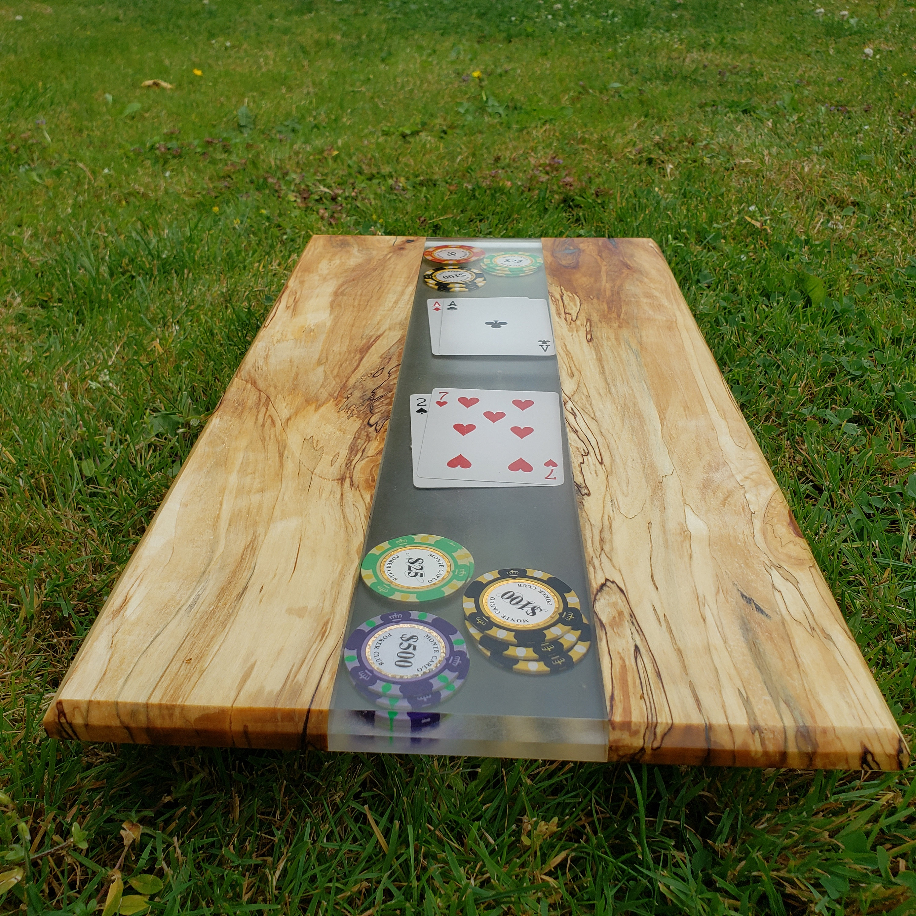 Handmade Maple Poker Charcuterie Board: Epoxy Resin Cards & Chips - Etsy