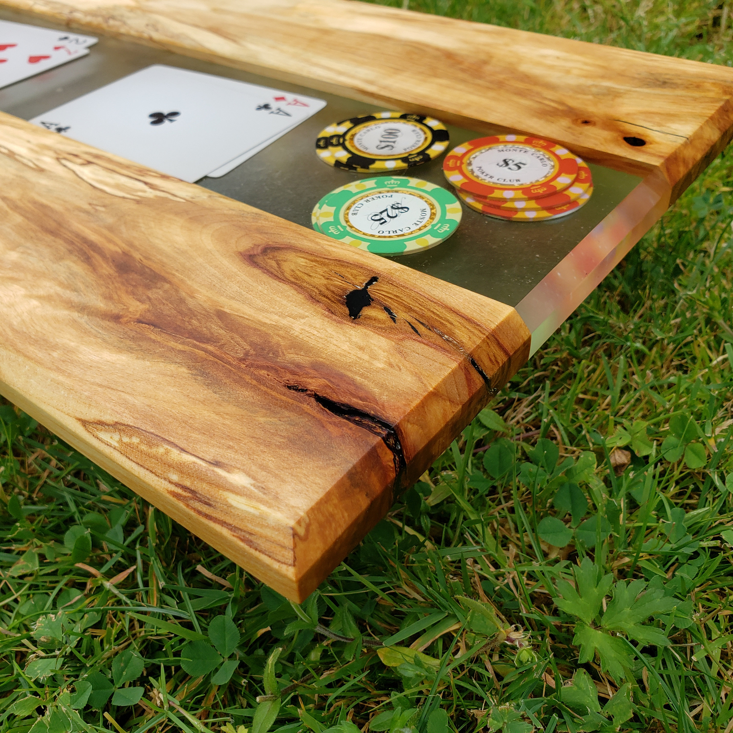 Handmade Maple Poker Charcuterie Board: Epoxy Resin Cards & Chips - Etsy