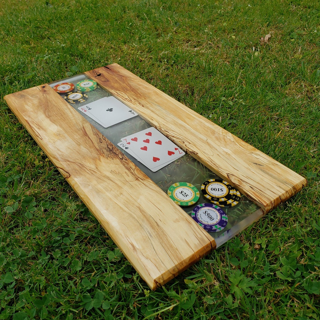 Handmade Maple Poker Charcuterie Board: Epoxy Resin Cards & Chips - Etsy