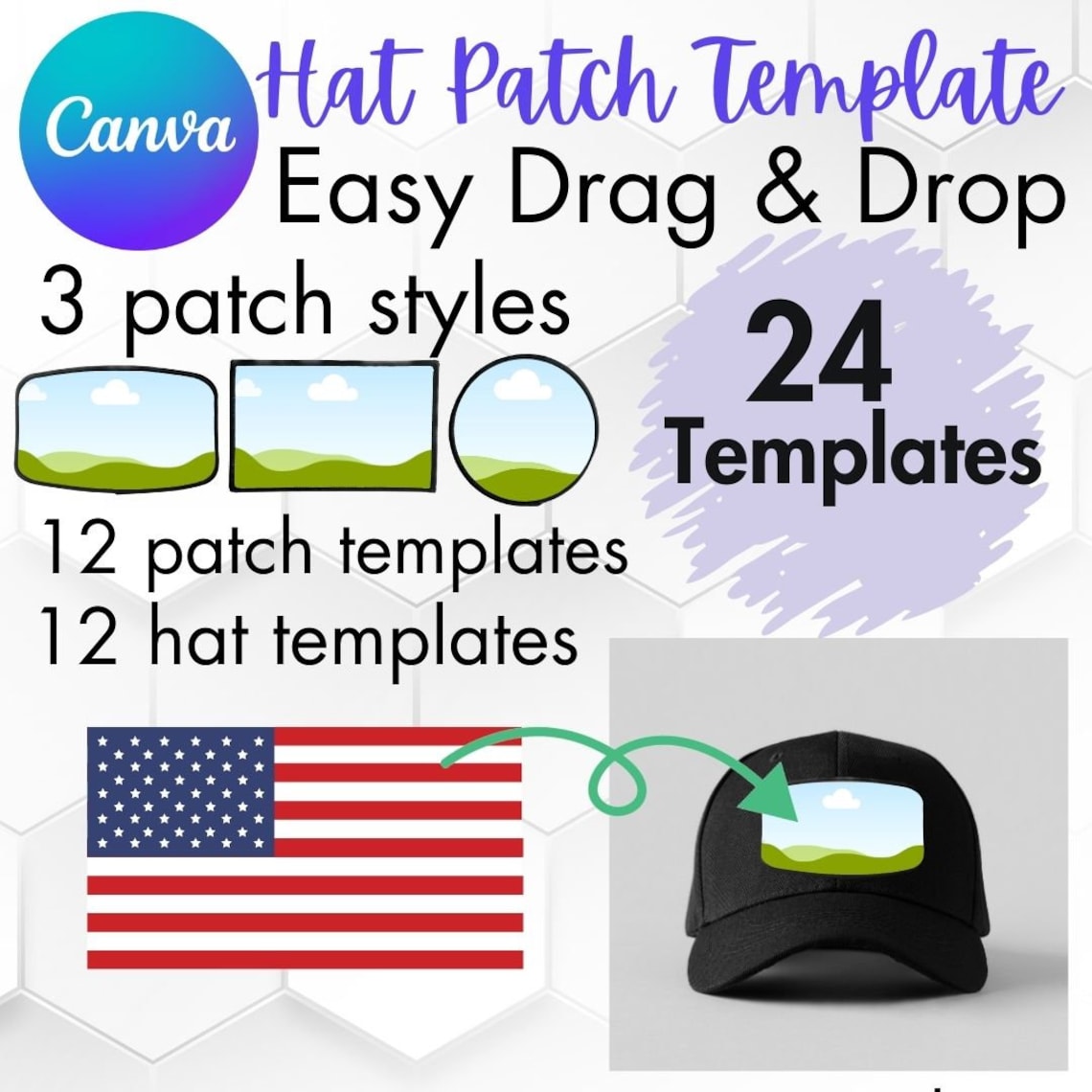 Canva Hat Patch Mock up Template - Etsy