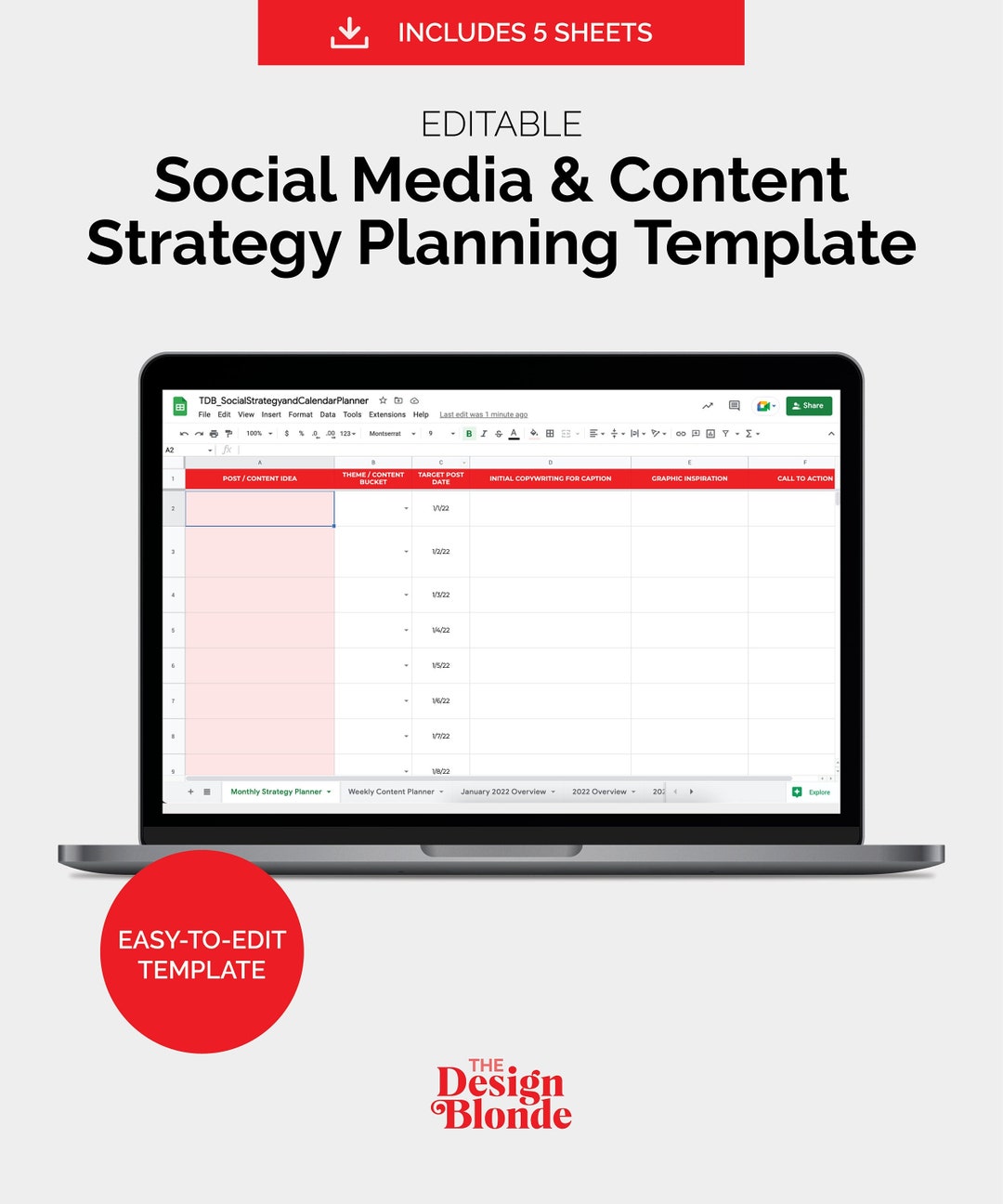 Social Media & Content Strategy Planning Template Content Creator ...