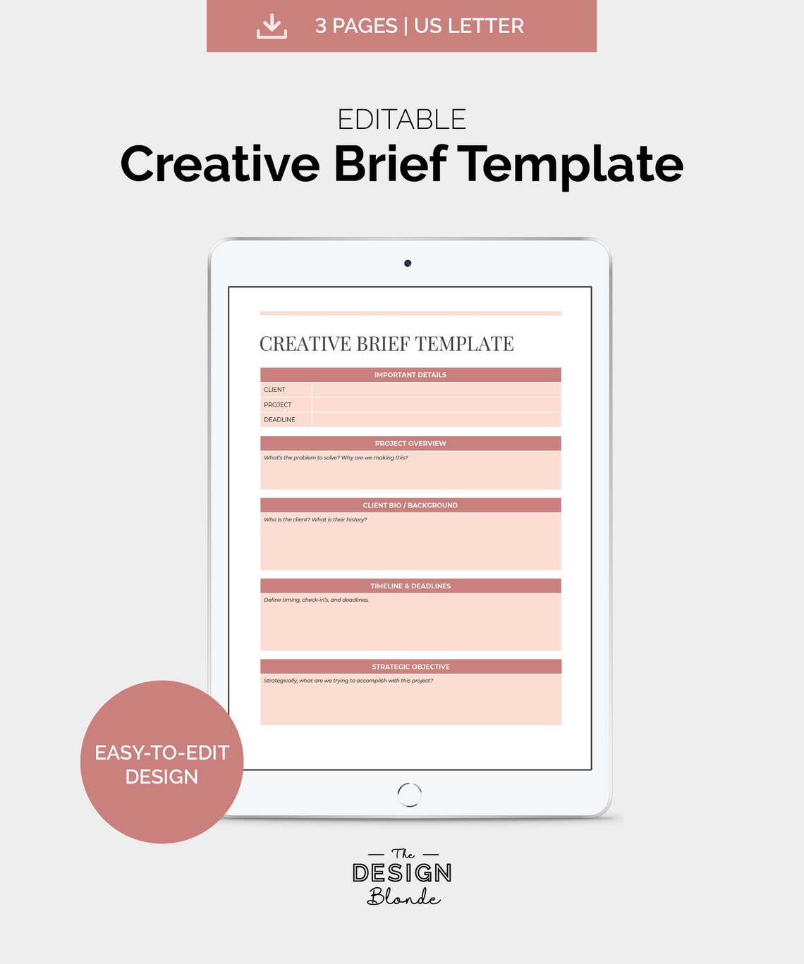 Creative Brief Template Design Brief Project Brief Brand Design ...