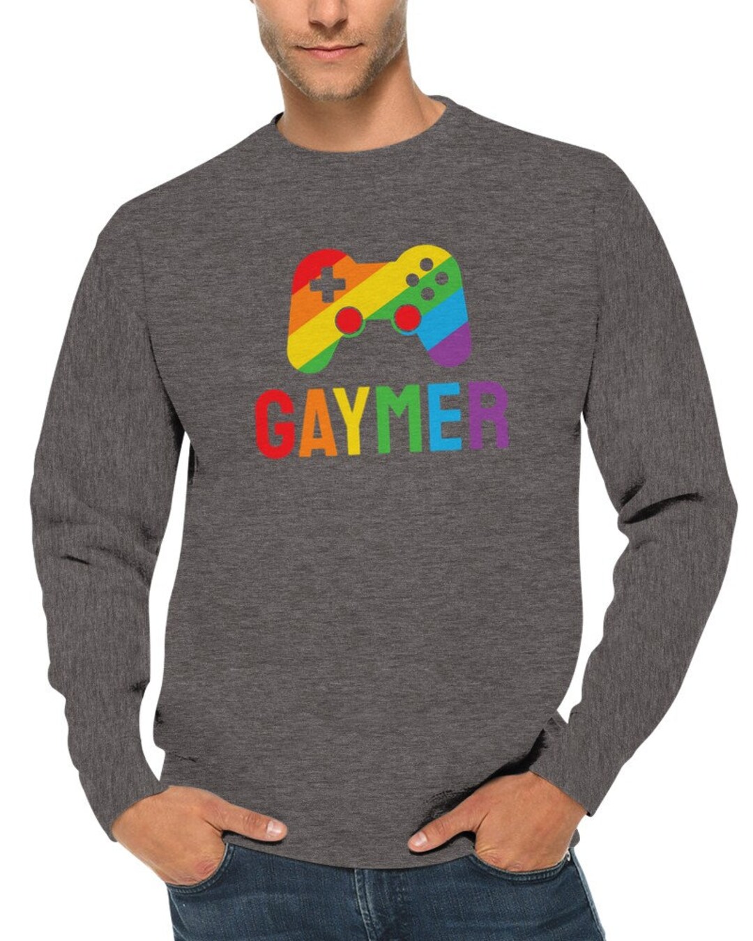 Gaymer Gay Gamer Pride Lesbian Proud Rainbow LGBTQ Premium Unisex ...