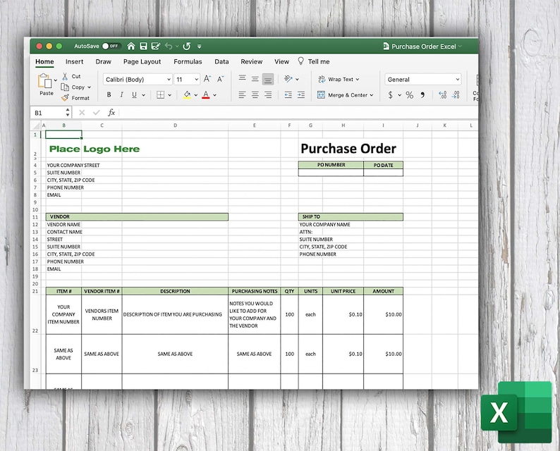 Modèle Excel Bon de commande Modifiable Modifier le formulaire Bon de ...