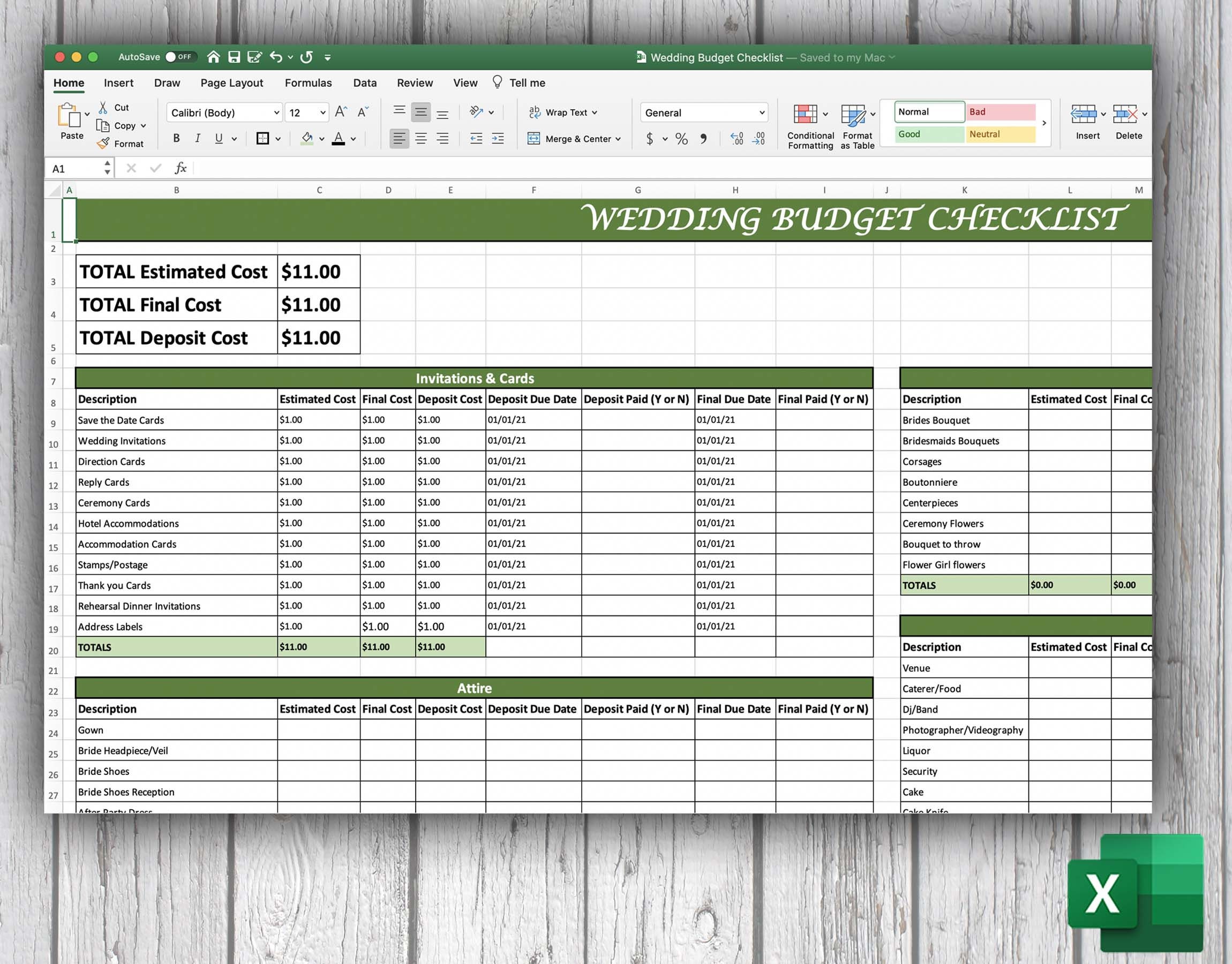 Wedding Checklist & Wedding Budget Bundle Editable Edit Wedding ...