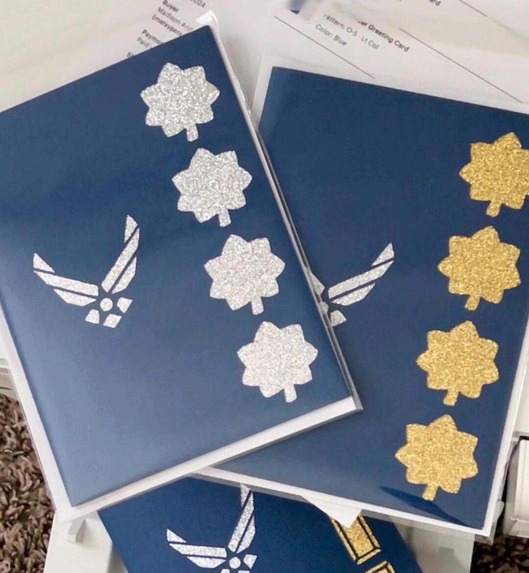 US Air Force Greeting Card (officer Rank Pattern - Maj, Lt Col, Colonel ...