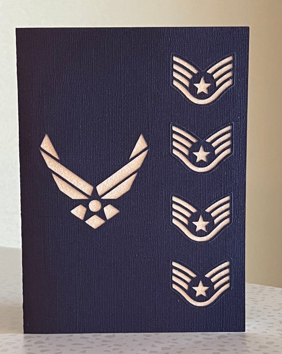 US Air Force Greeting Card enlisted Rank Pattern | Etsy