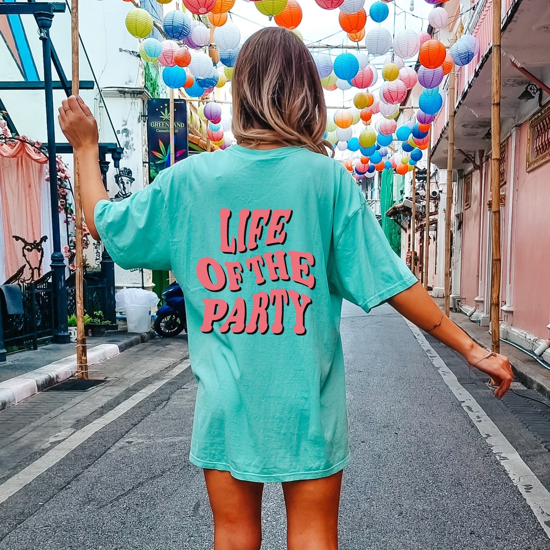 Life of the Party Garment Dyed T-shirt: Retro Bachelorette Party Tee - Etsy