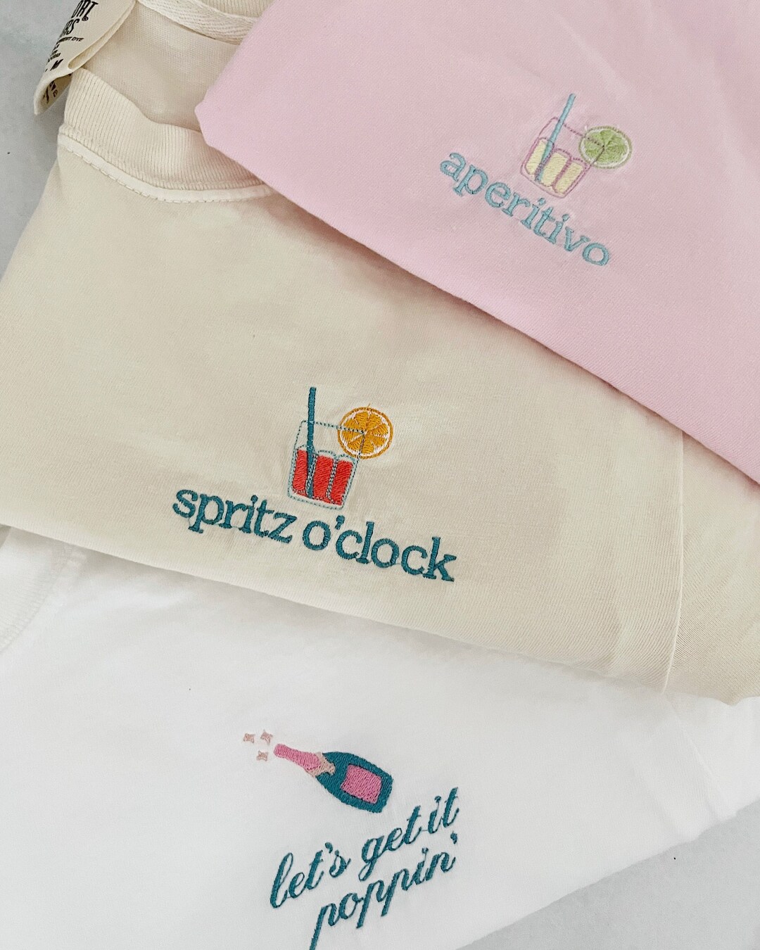 Embroidered Custom Cocktail T-shirt: Personalized Aperitivo Apparel - Etsy