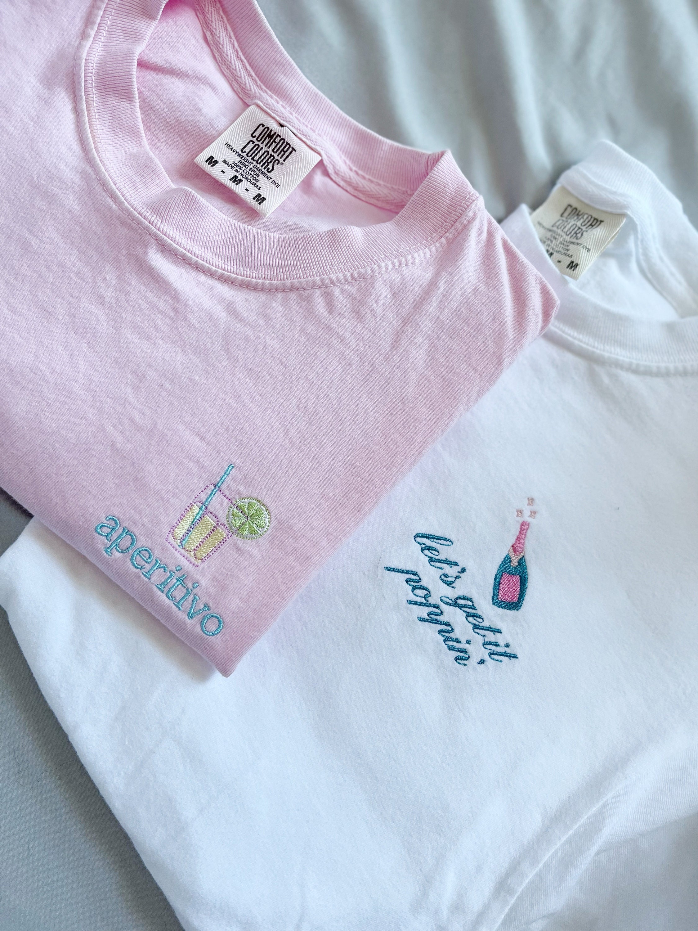 Embroidered Custom Cocktail T-shirt: Personalized Aperitivo Apparel - Etsy