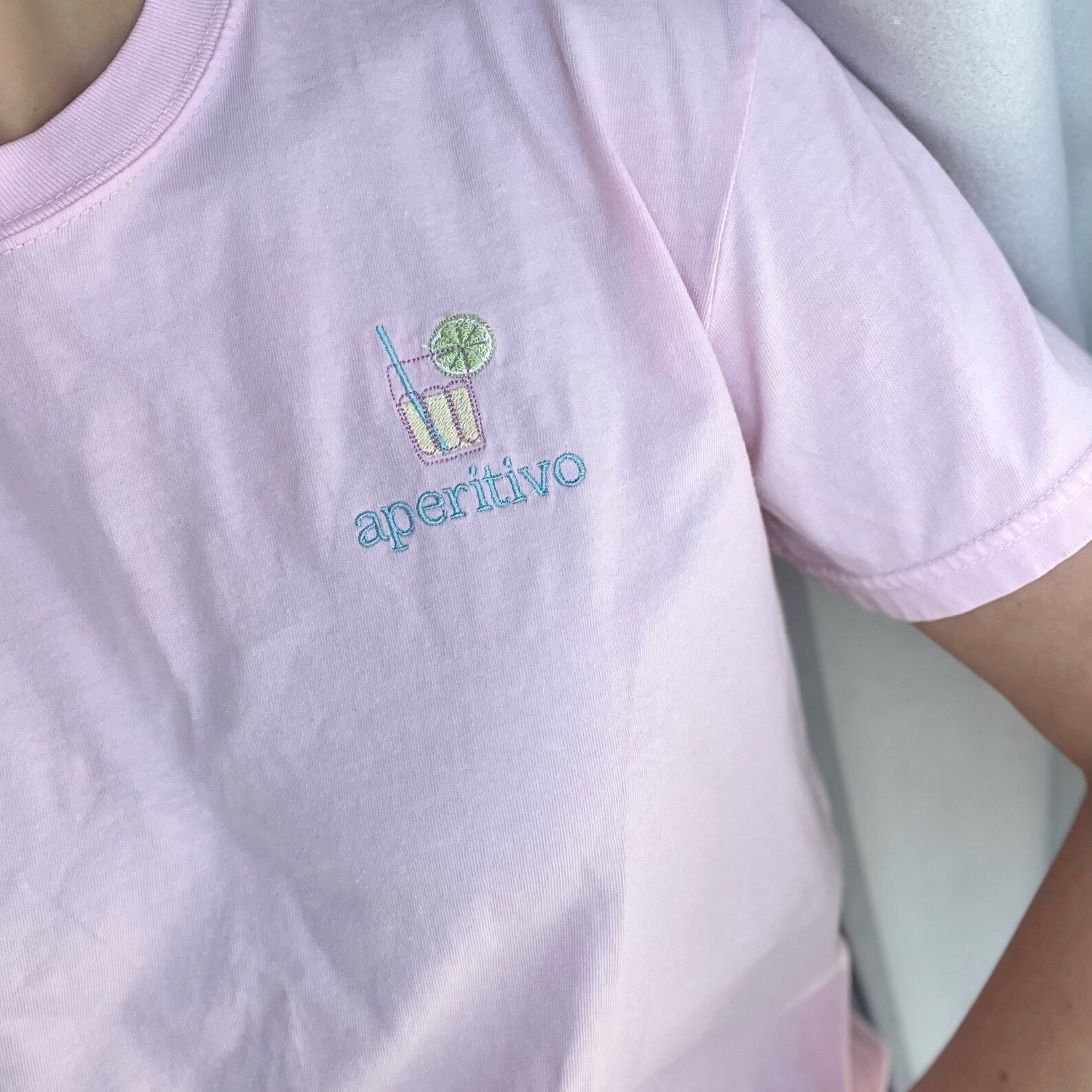 Embroidered Custom Cocktail T-shirt: Personalized Aperitivo Apparel - Etsy