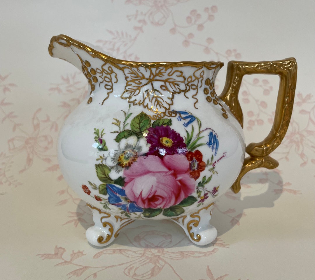 ROYAL CROWN DERBY - Gravy Boat - Milk Jug - Vine Pattern With Posie ...