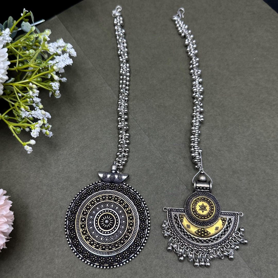 Dual Tone Oxidised Maangtika, Wedding Collection, Indian Oxidised ...