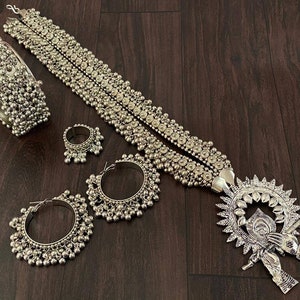 Indian Ghungroo German Silver Jewellery Set Oxidised Set of - Etsy
