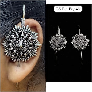 Pin Bugadi Earrings Combo of 5 Oxidized Silver Plated Handmade Designed ...