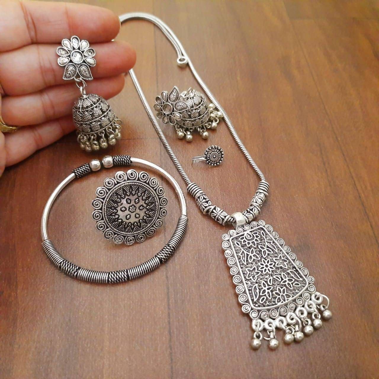 Antique German Silver Indian Traditional Ethnic Oxidized | Etsy
