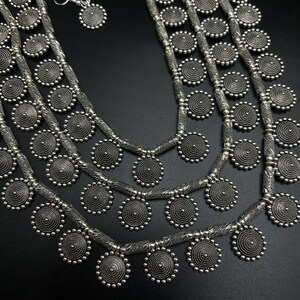 Multilayer Coin Necklace Set Indian Silver Jewellery Three Layer for ...