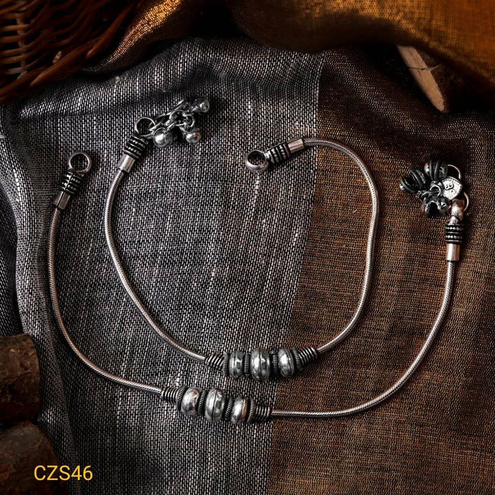 Silver Anklet Strand Anklet Oxidised Anklet Bollywood - Etsy