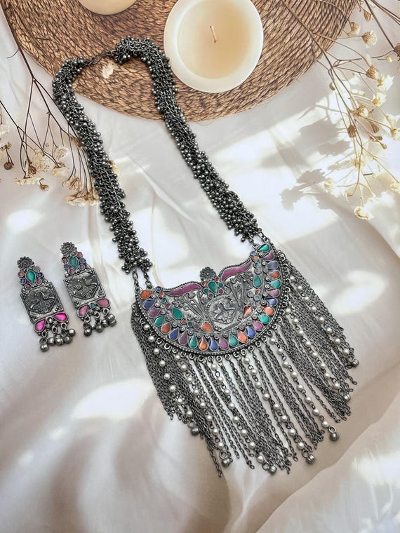Multicolor stone jewellery set store