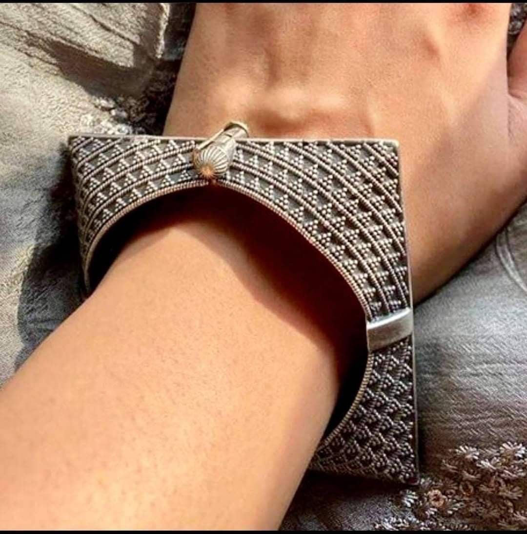 Oxidised Bangle Kada, Silver Look Alike Bracelet Kada, Indian Silver Black Hand Kada, Indian ...