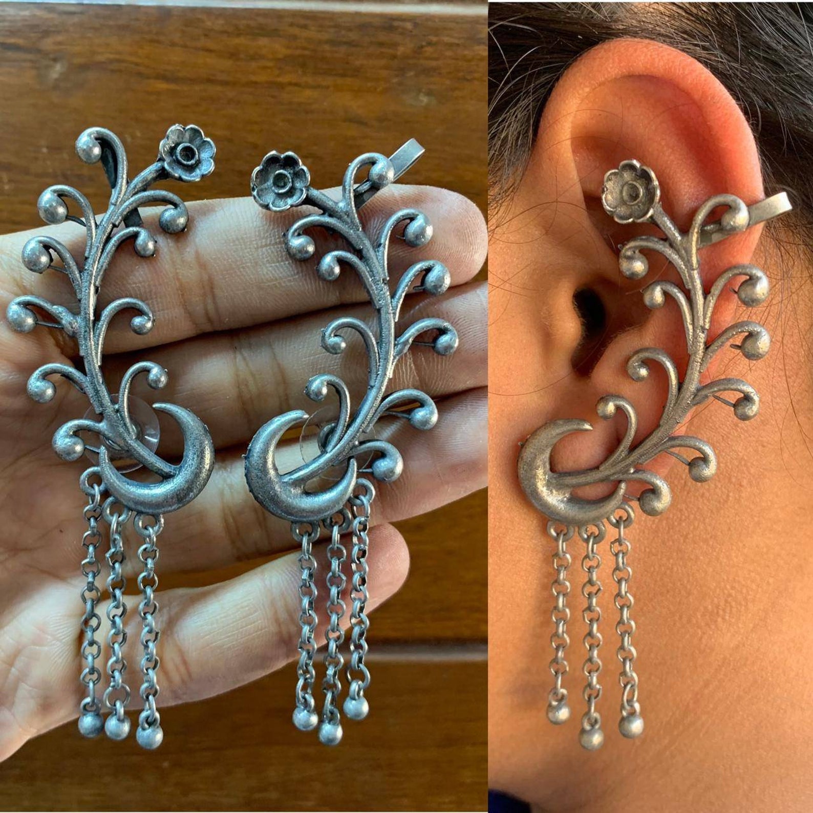 Earrings Silver Bugadi Earrings Stud Earrings Indian - Etsy